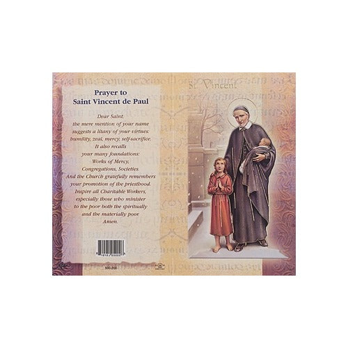St. Vincent de Paul - Mini Lives of the Saints Folded Prayer Card