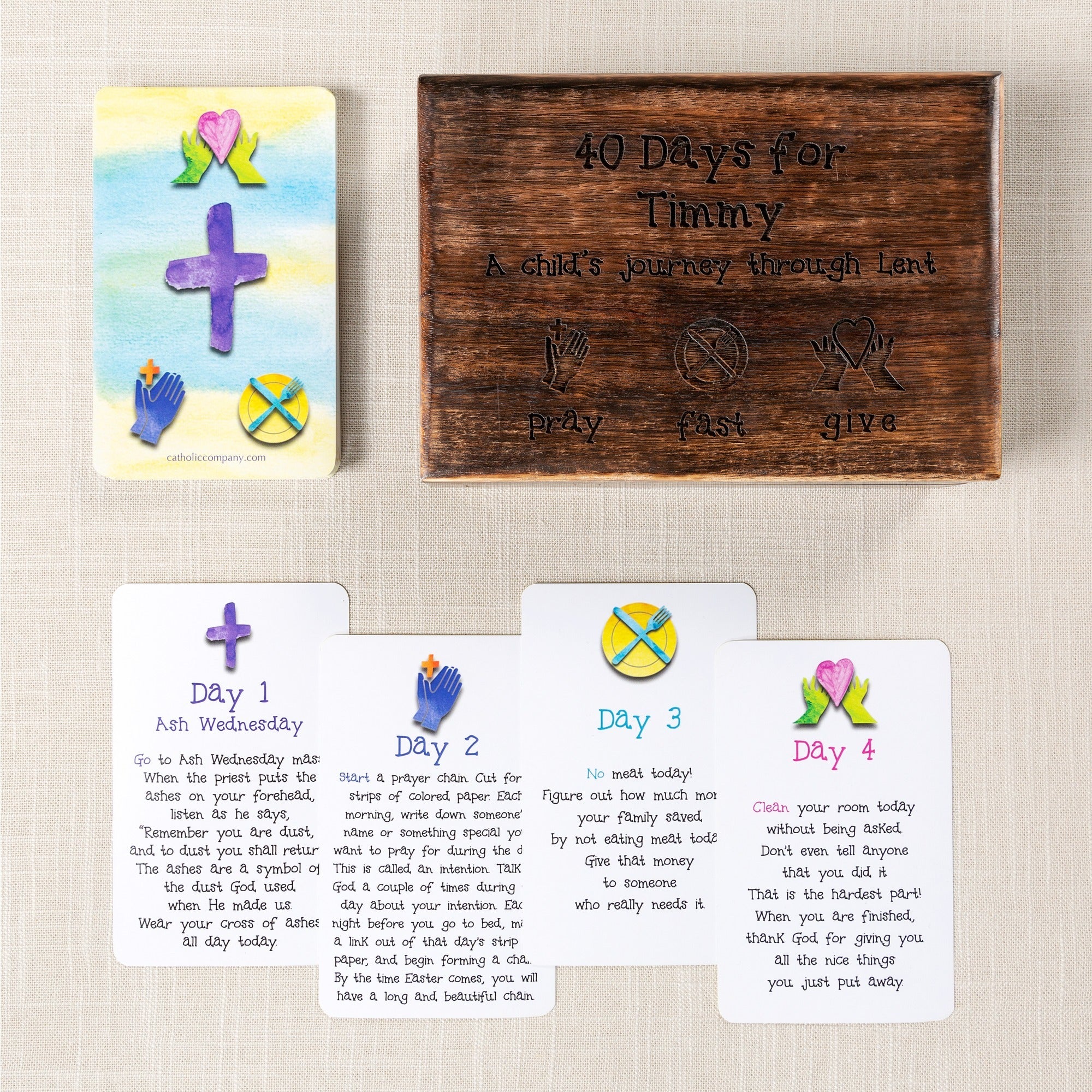 Personalized 40 Days of Lent Card Pack for Children | The Catholic Company®