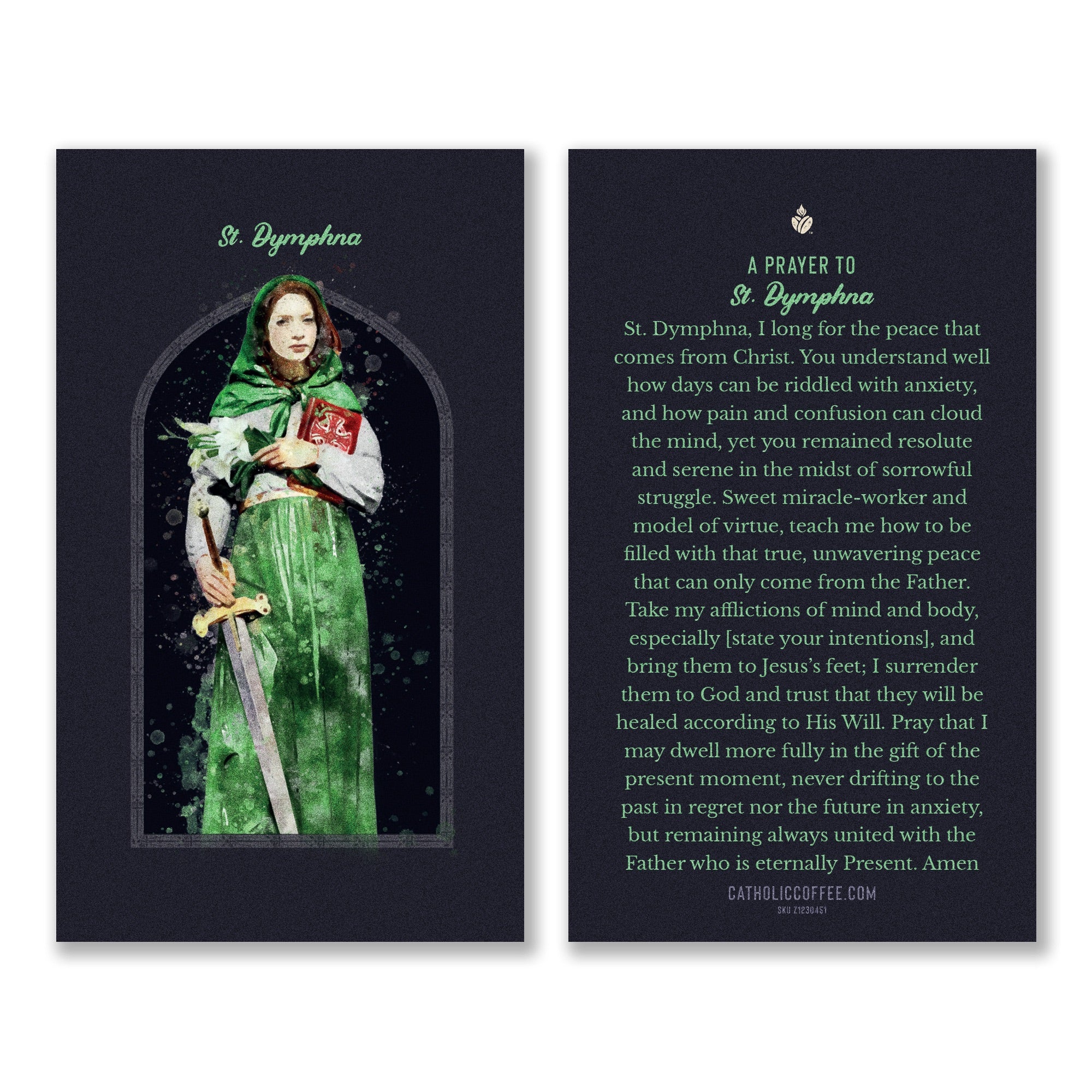 St Dymphna Prayer Card - Pack of 3 | The Catholic Company®