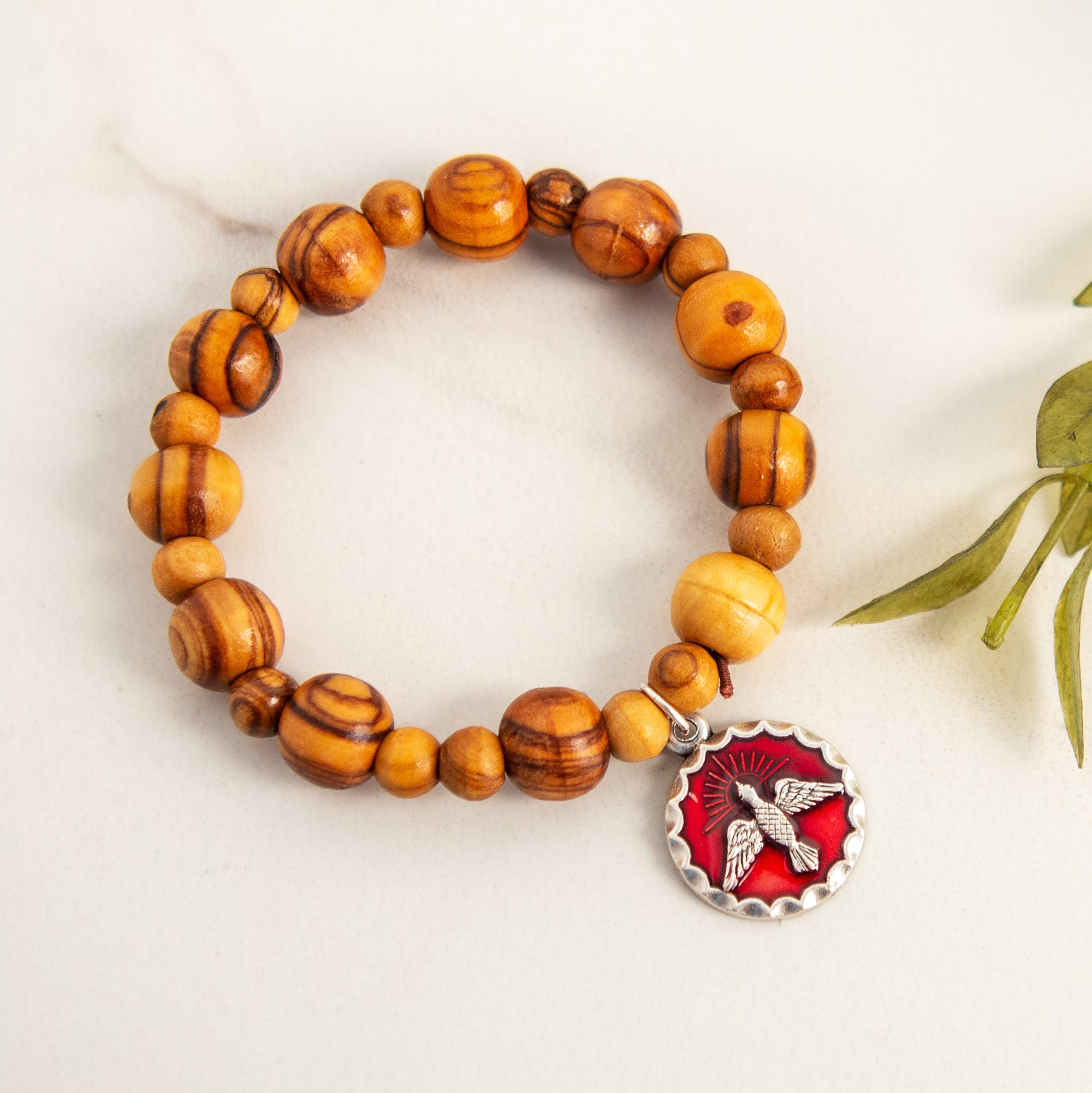 Holy Spirit Olive Wood Bracelet | The Catholic Company®