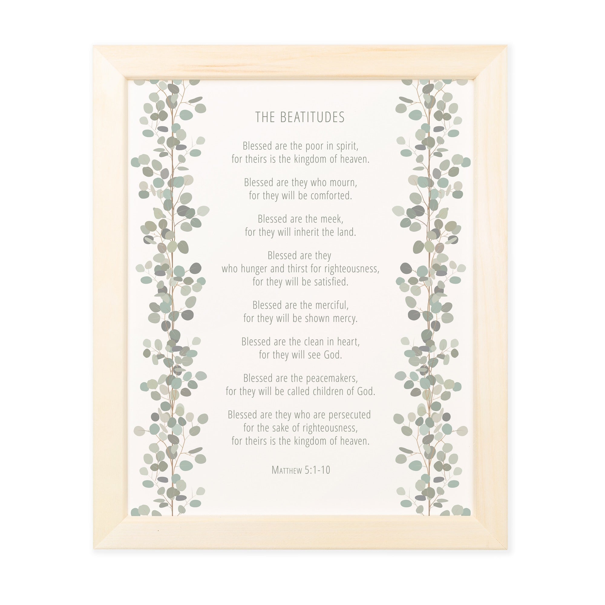 The Eight Beatitudes Wood Framed Print | The Catholic Company®