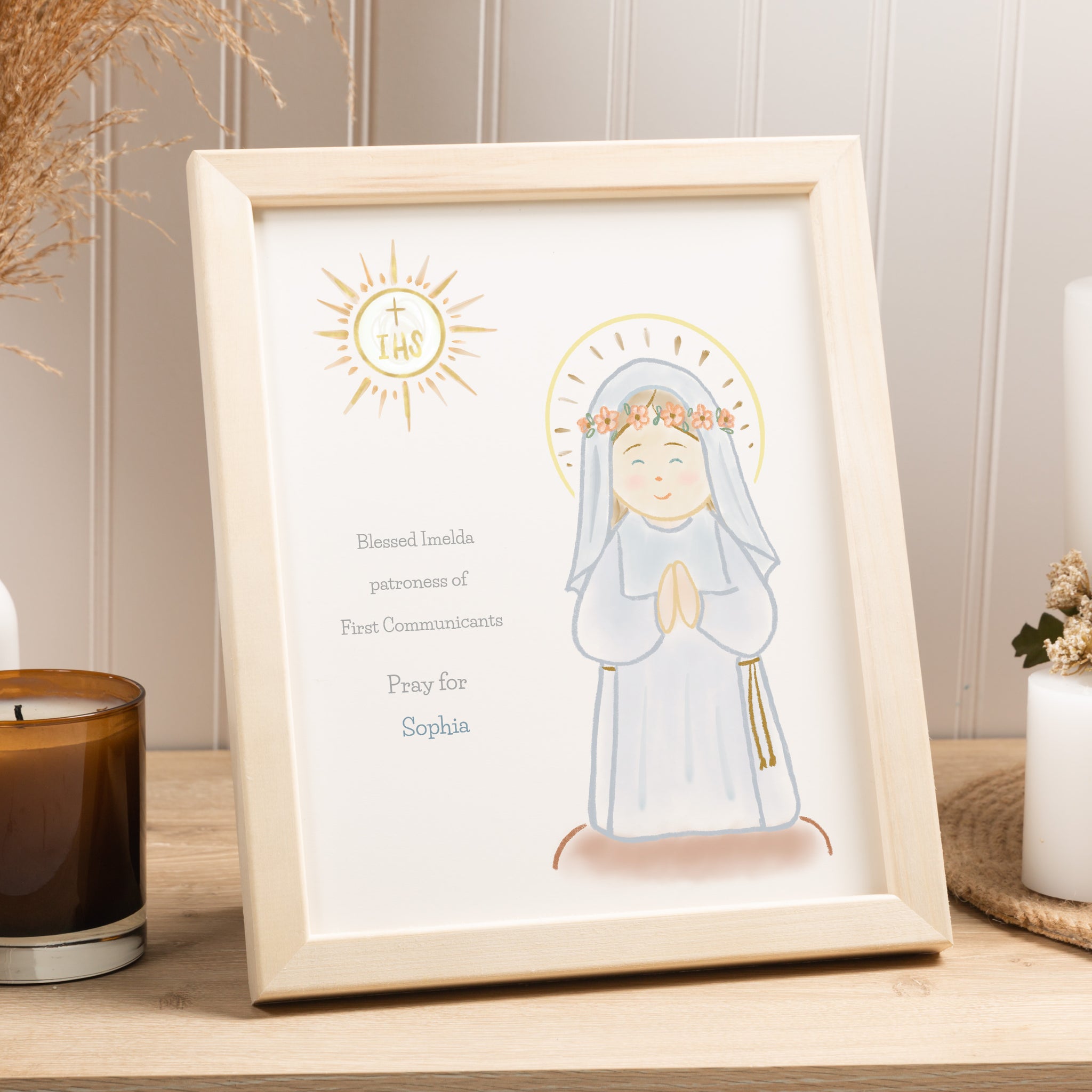 Personalized Blessed Imelda First Communion 8x10 Framed Print