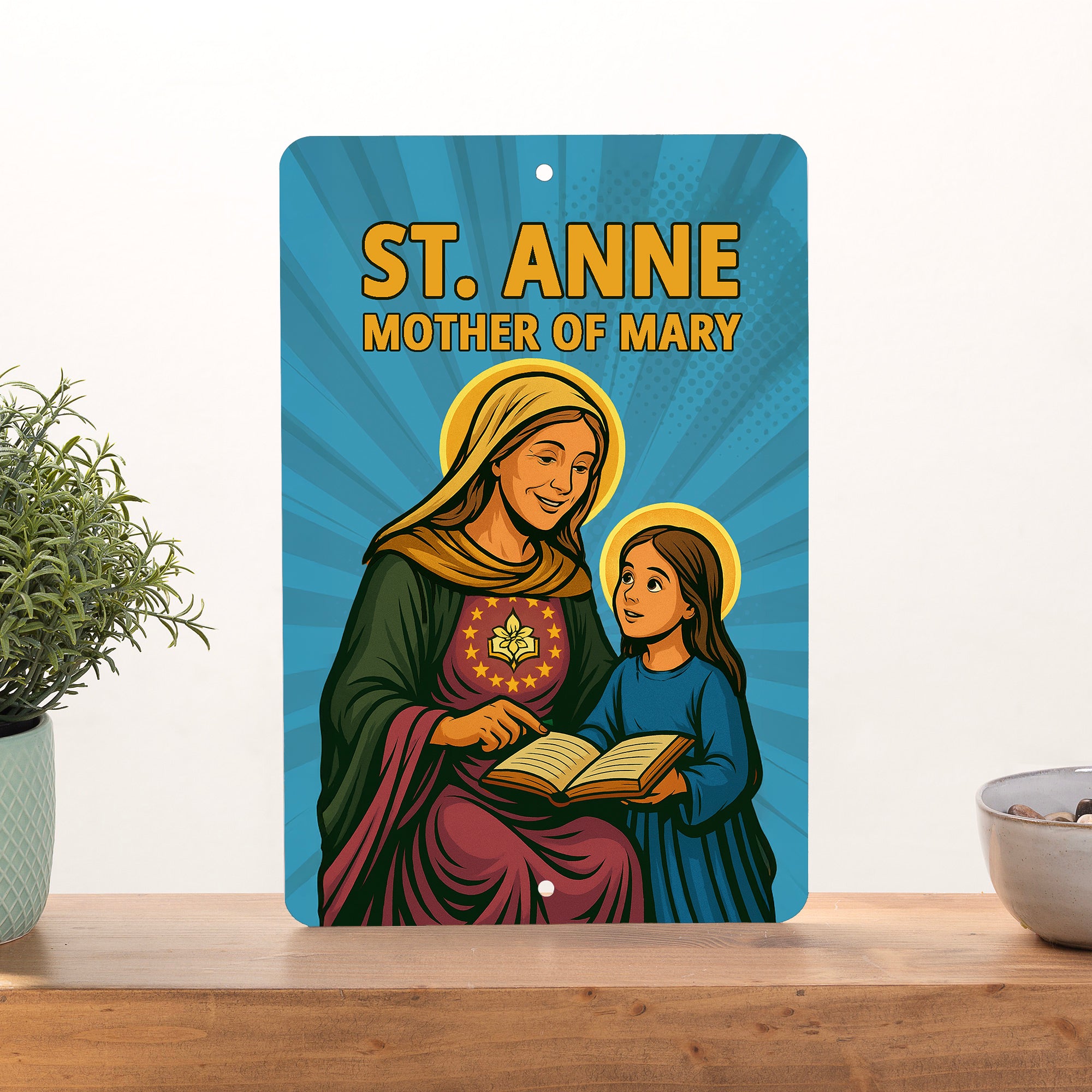 St. Anne Superhero Tin Sign | The Catholic Company®