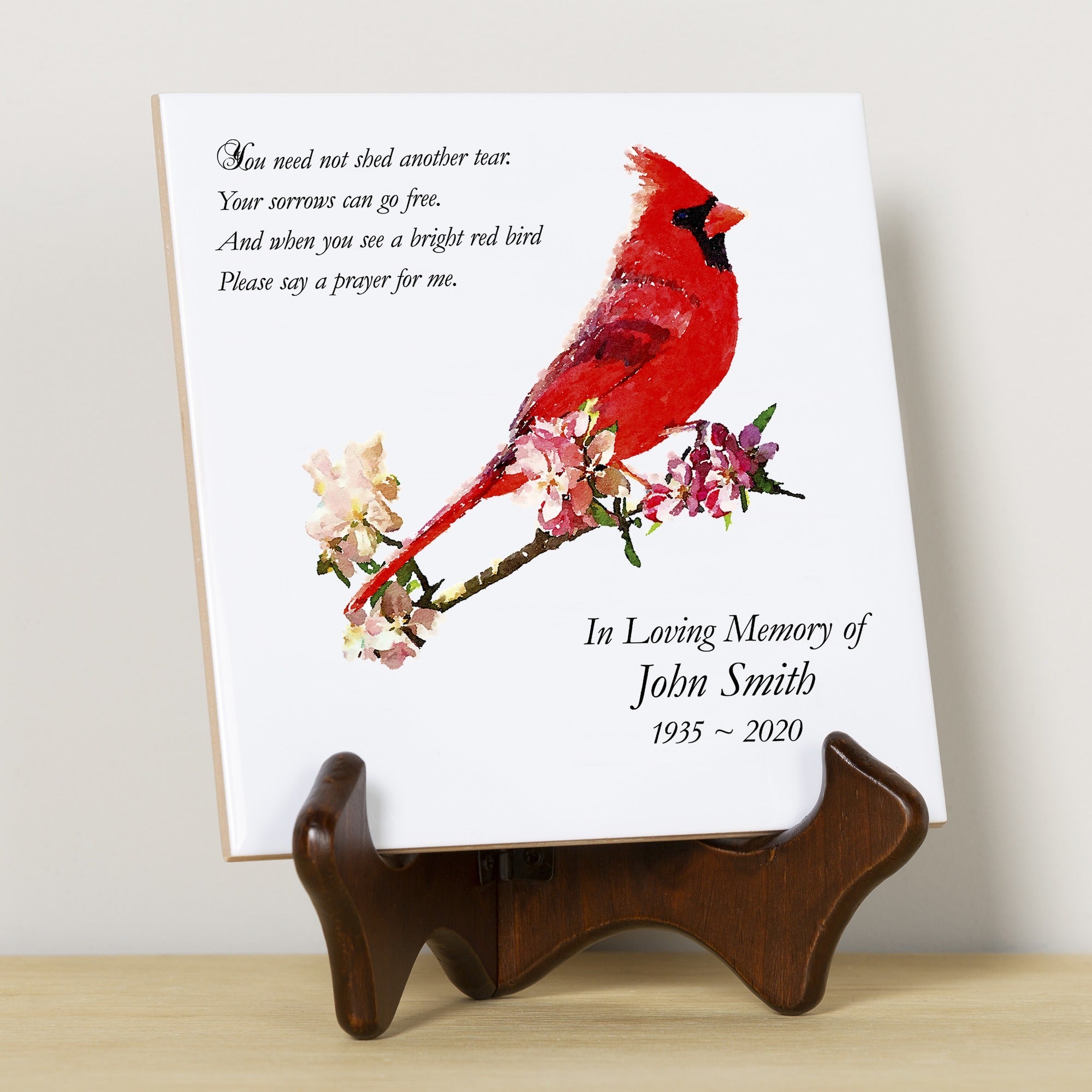 Personalized Cardinal Memorial Tile | The Catholic Company®