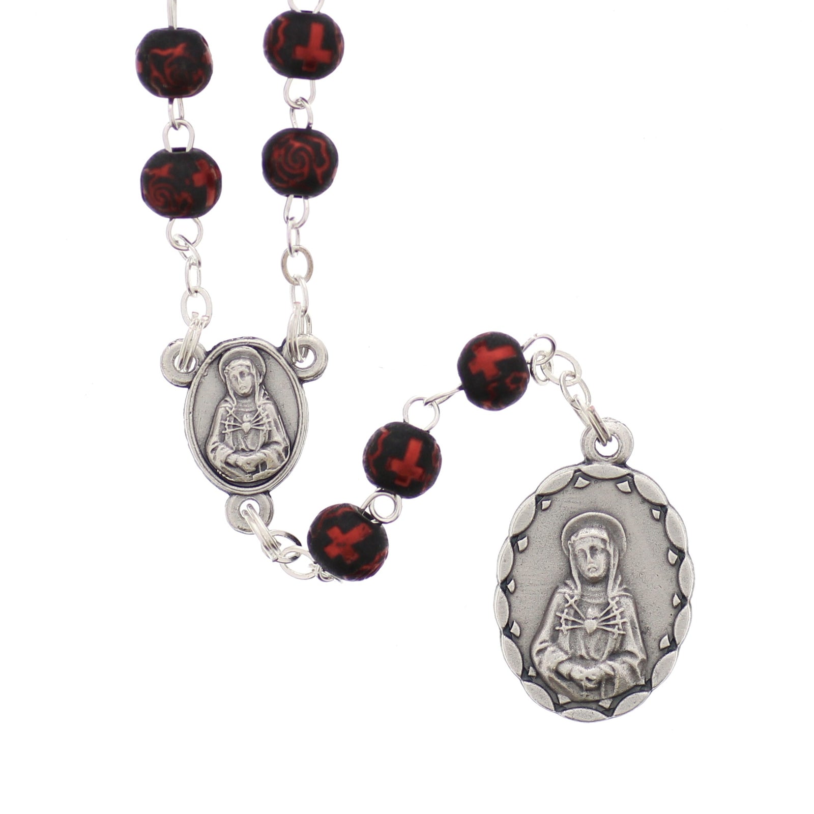 Red-Black Seven Sorrows Rosary Chaplet | The Catholic Company®