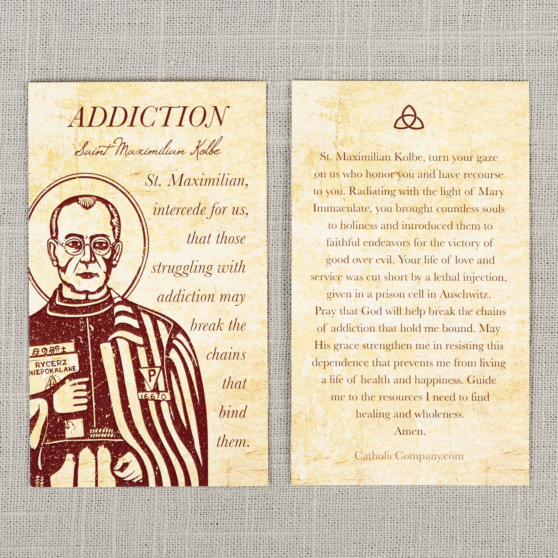 St. Maximilian Kolbe - Addiction Prayer Card | The Catholic Company®
