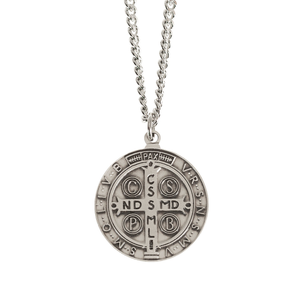Sterling Silver St. Benedict Medal with 24 inch chain | The Catholic ...