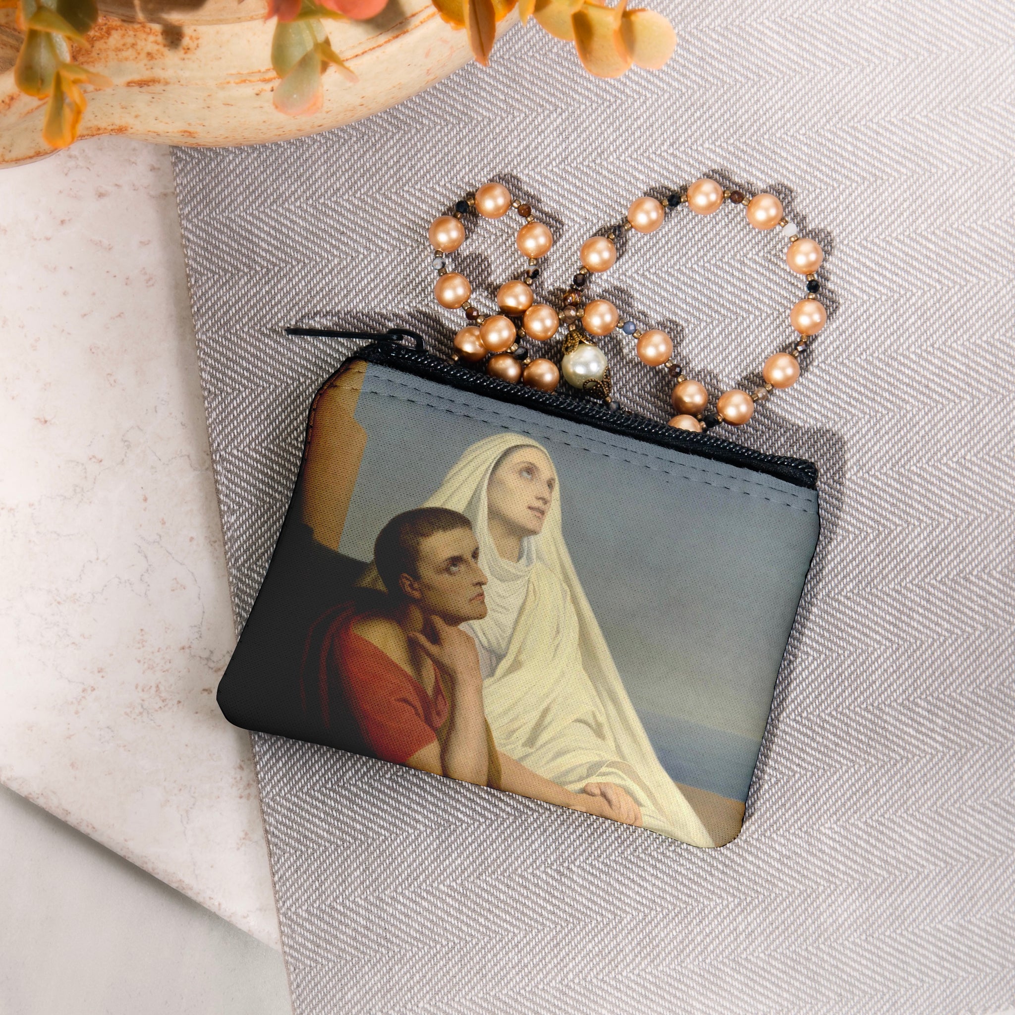 Personalized Sts. Monica and Augustine Rosary Pouch | The Catholic Company®