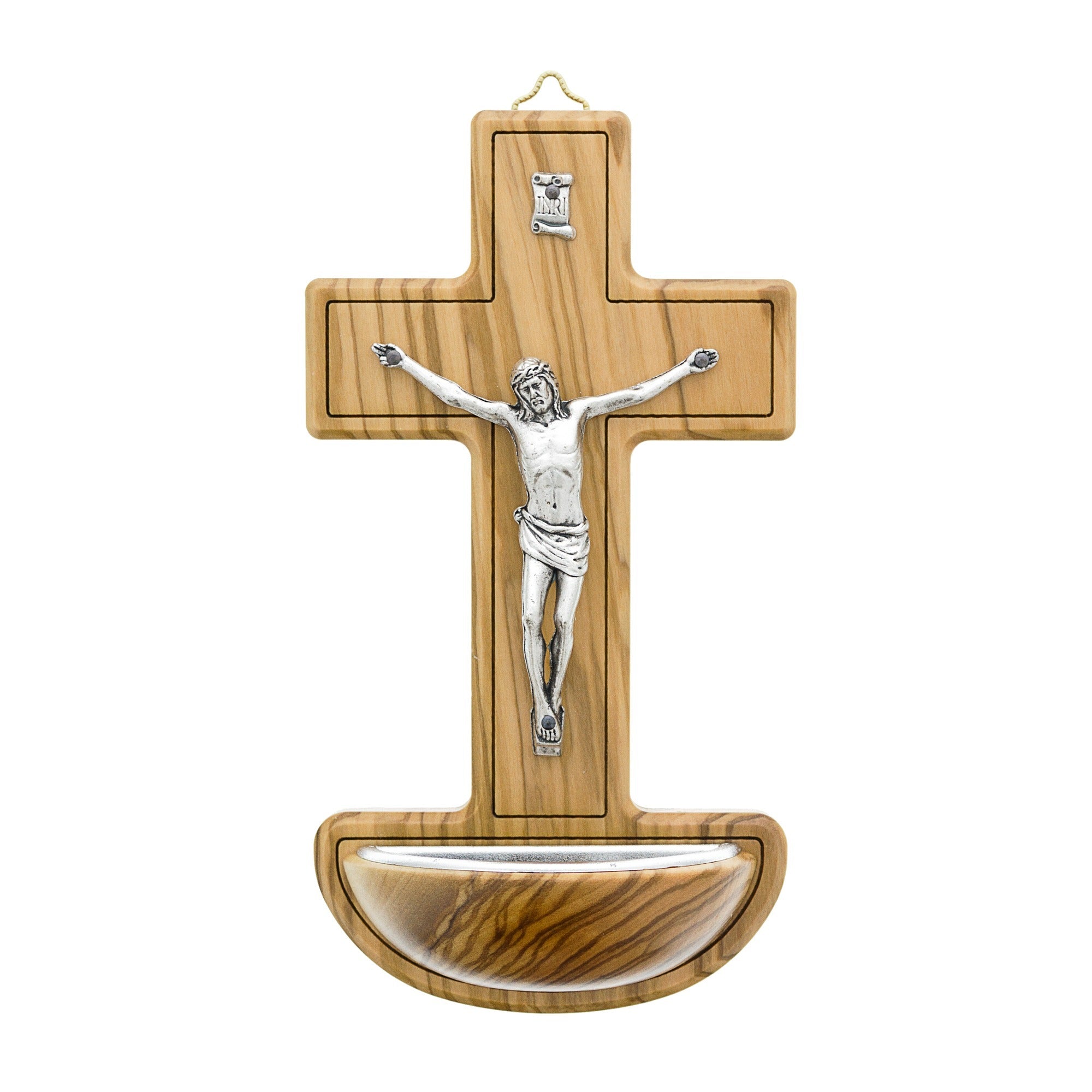 Olive Wood Crucifix Font | The Catholic Company®