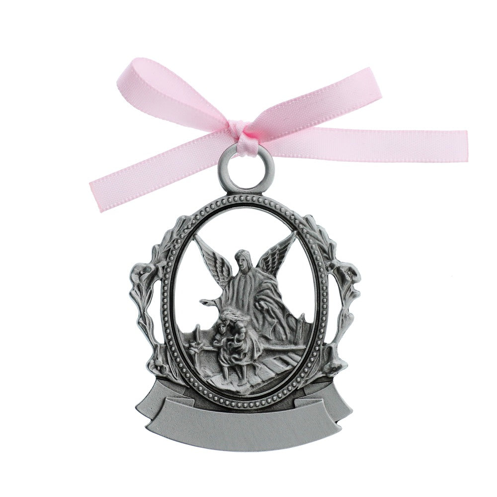 Guardian Angel Crib Medal - Blue Ribbon | The Catholic Company®