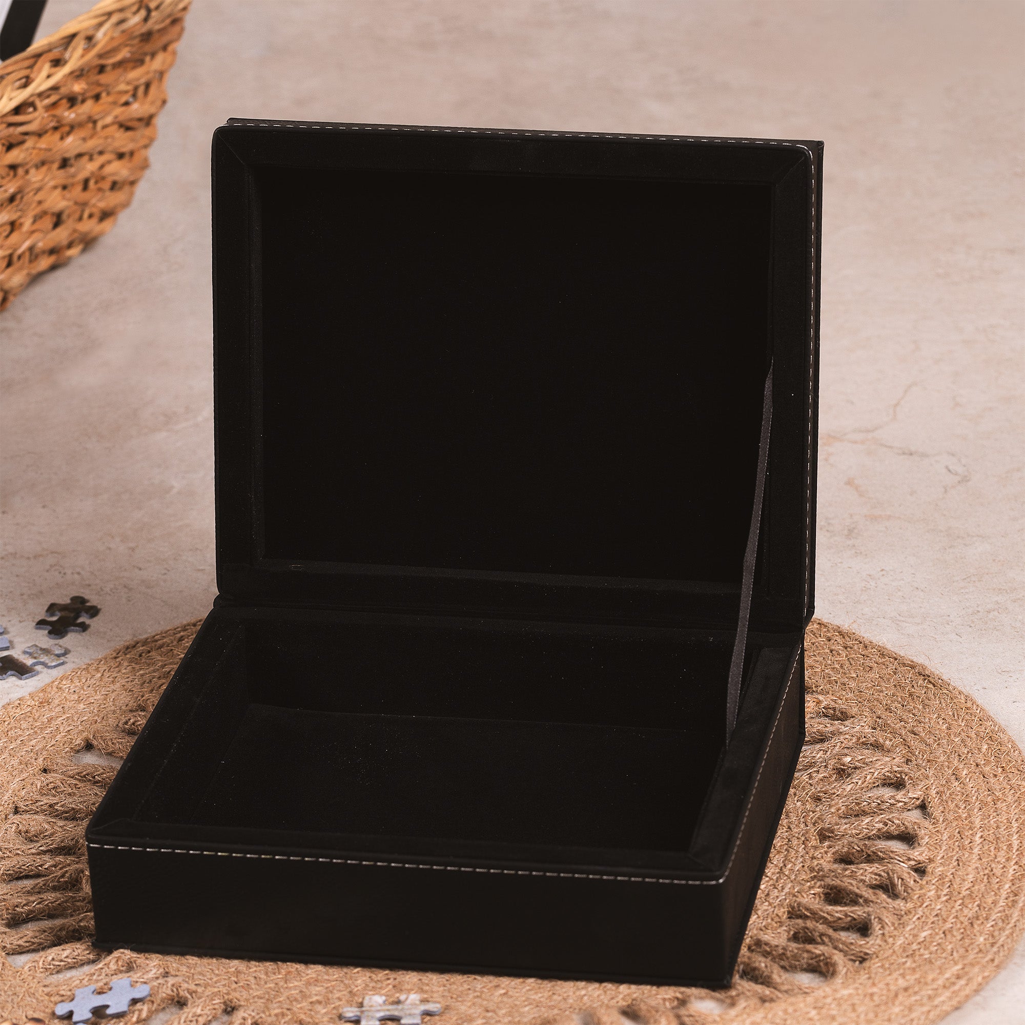 Personalized Black Leather Sacramental Keepsake Box | The Catholic Company®