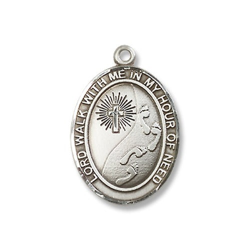 Sterling Silver Footprints / Cross Pendant w/ Chain | The Catholic Company®