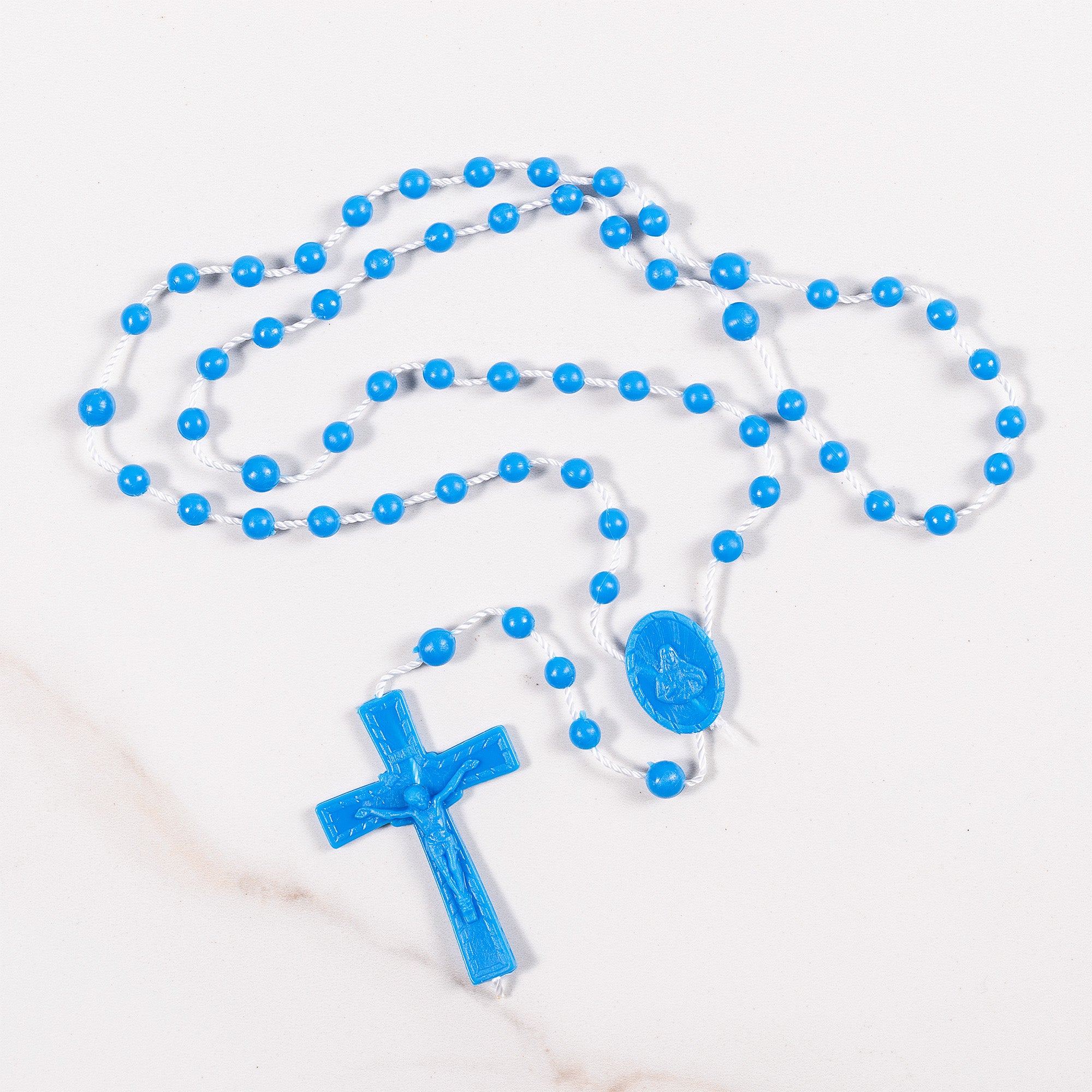 Light Blue Plastic Rosaries - Package of 25 | The Catholic Company®