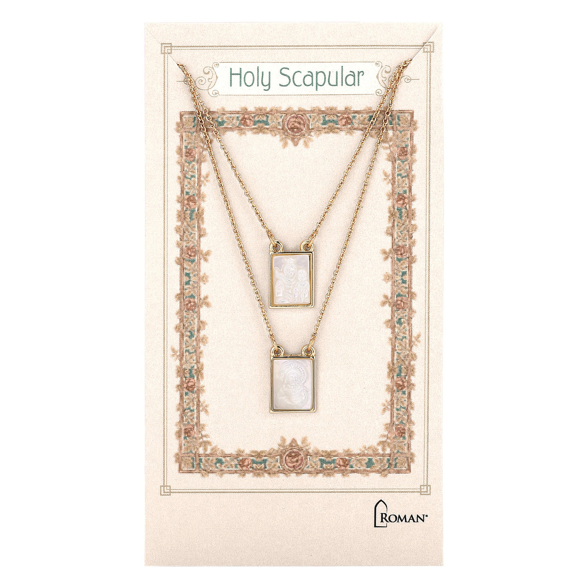 Pearlized Scapular Gold Necklace | The Catholic Company®