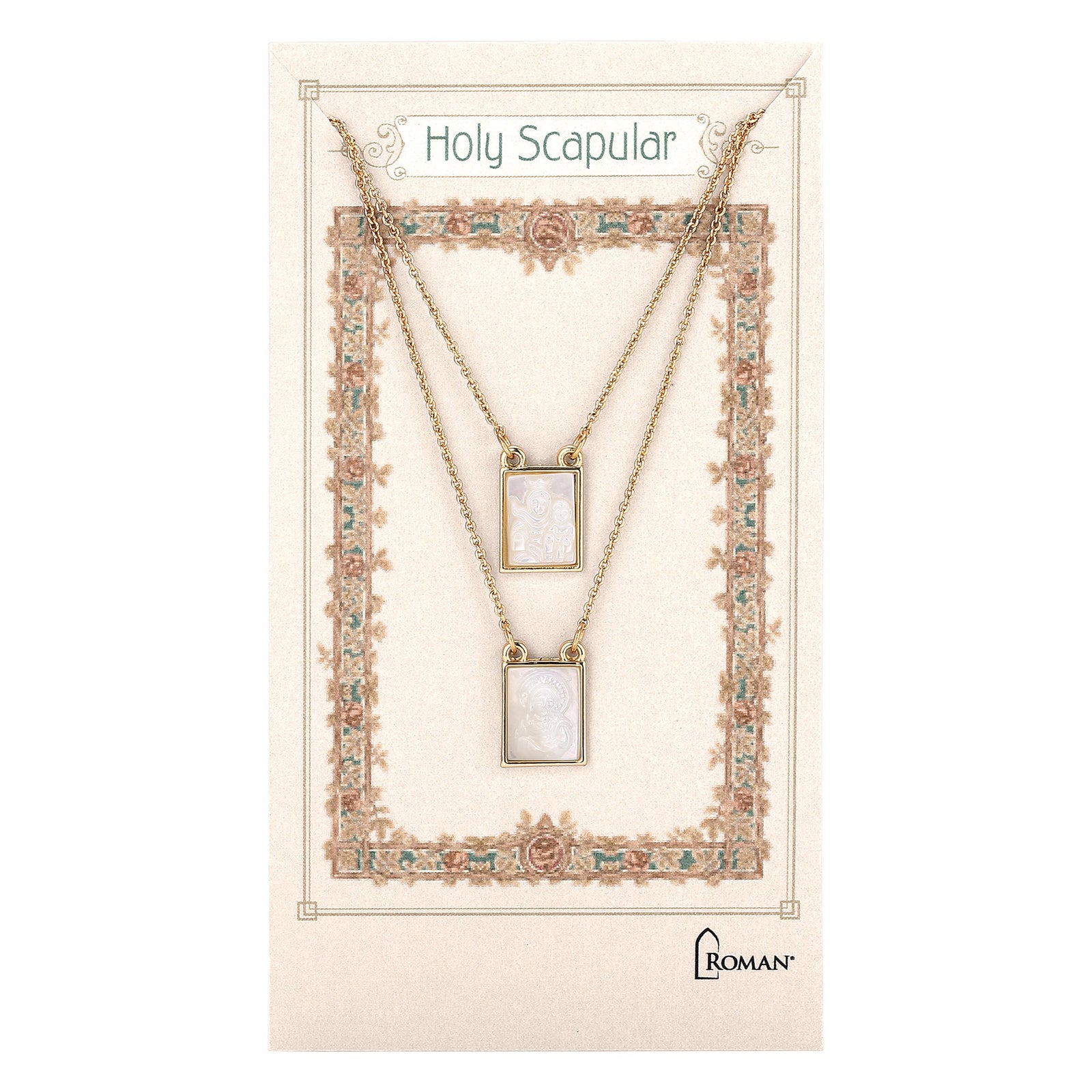 Pearlized Scapular Gold Necklace | The Catholic Company®