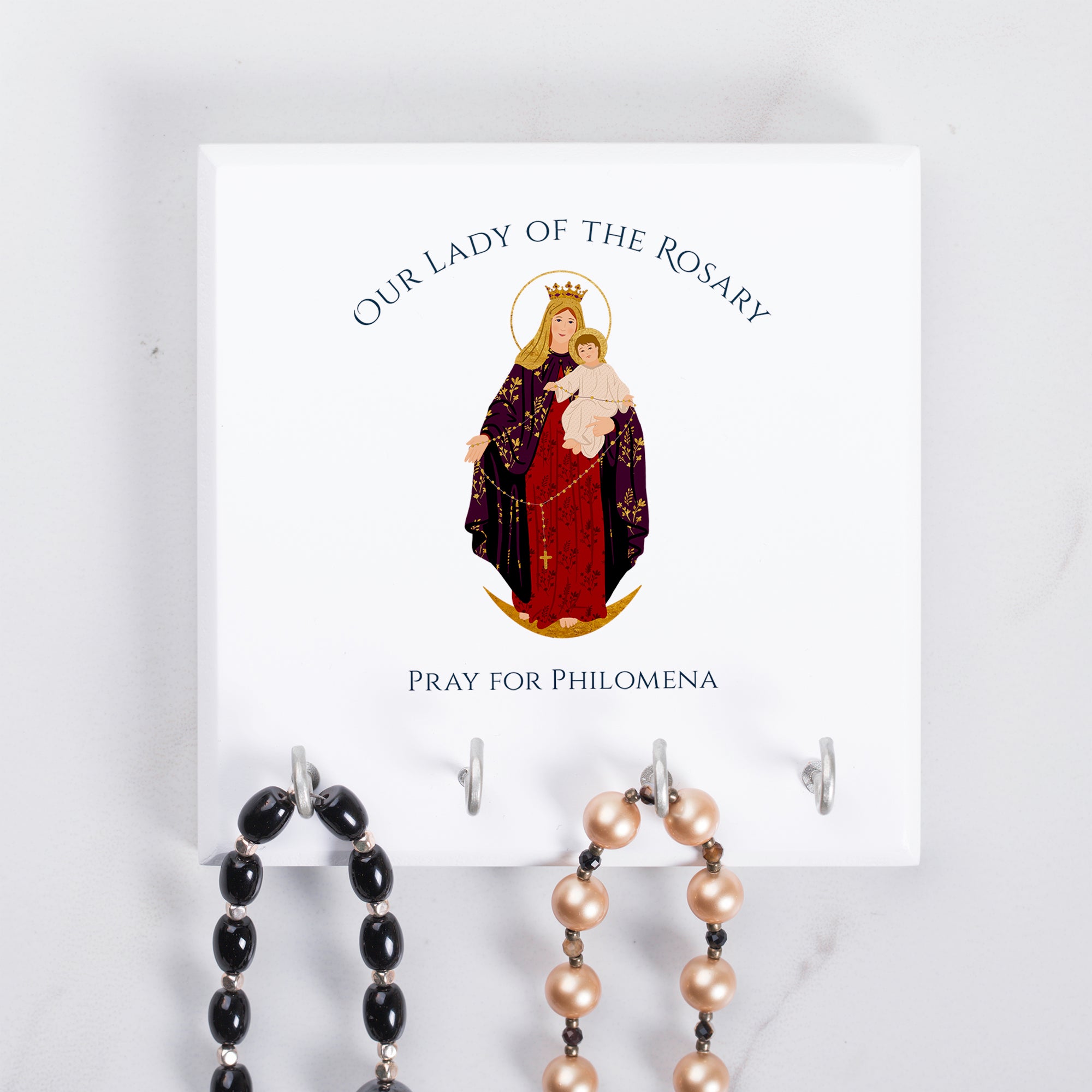 Personalized Our Lady of the Rosary Rosary Rack | The Catholic Company®
