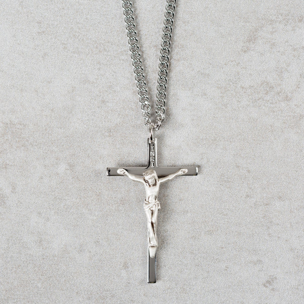 Crucifix - Sterling Silver on 24 inch chain | The Catholic Company®