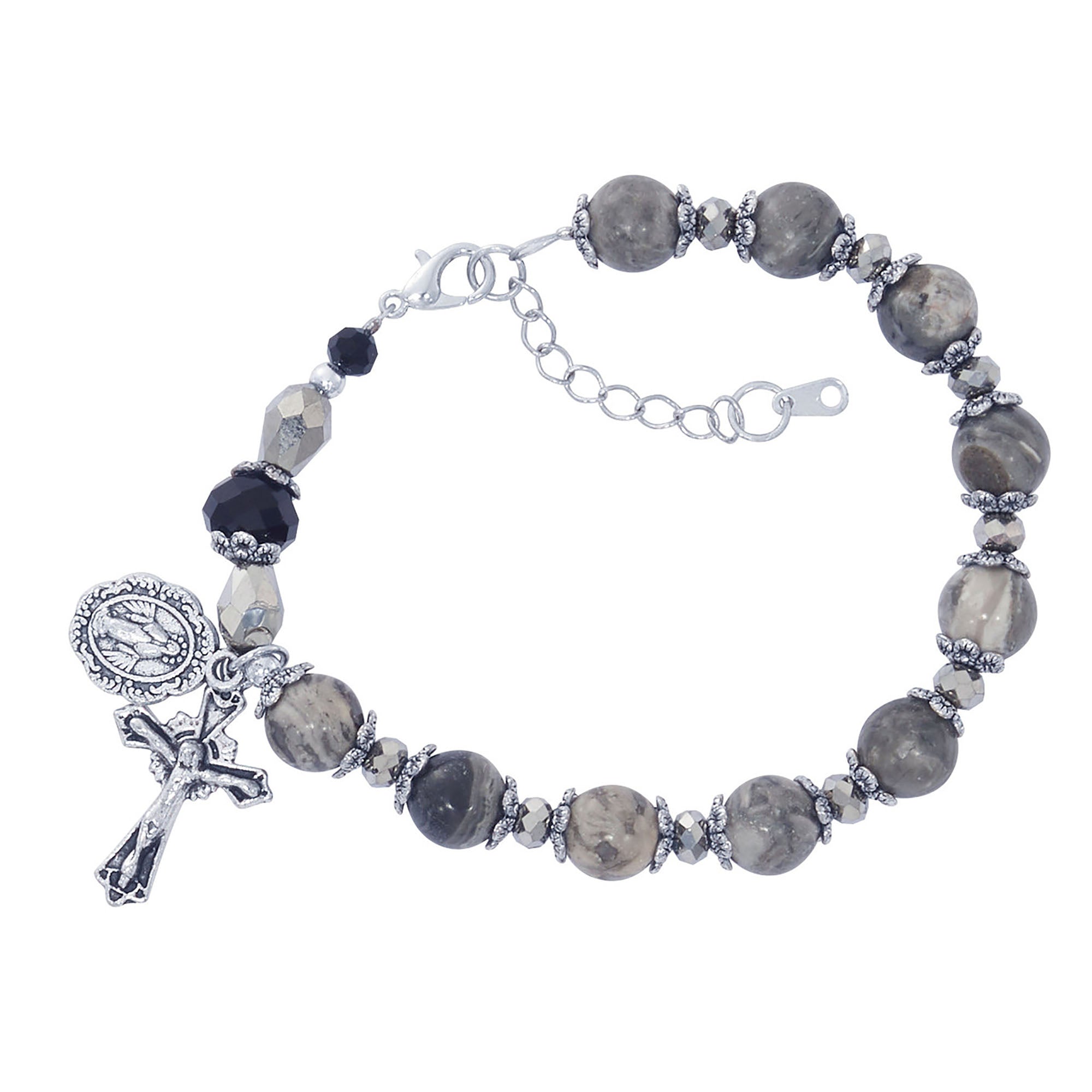 Gray Picasso Stone Rosary Bracelet | The Catholic Company®