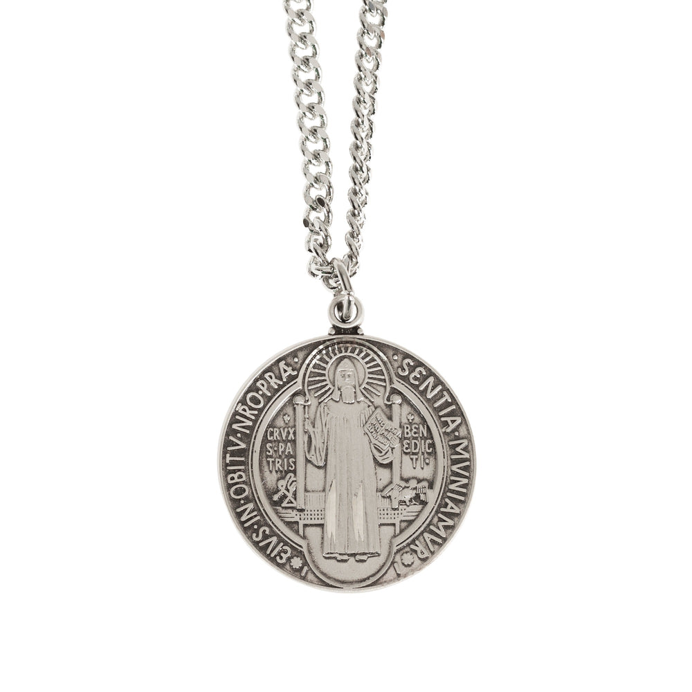 Sterling Silver St. Benedict Medal with 24 inch chain | The Catholic ...