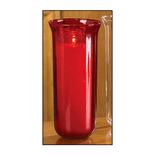 Glass Sanctuary Lamp Holder - Red (6 pack) | The Catholic Company®