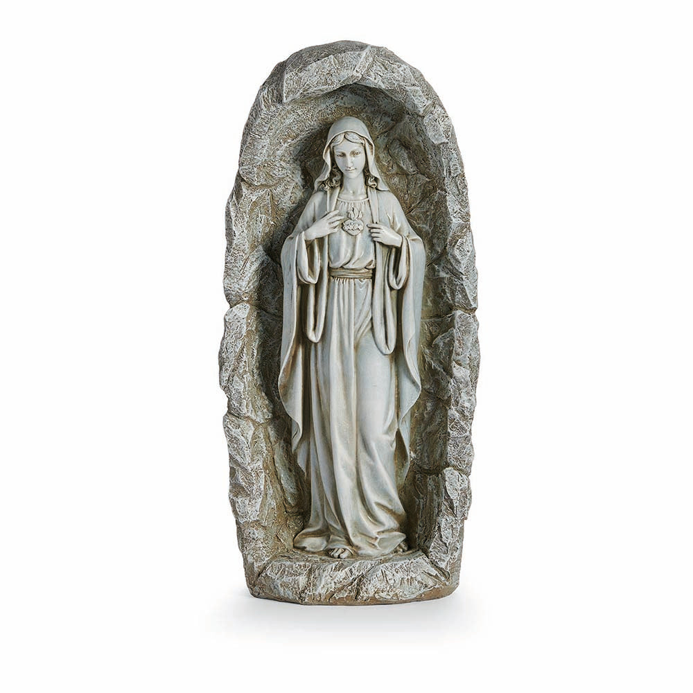 LED Solar Immaculate Heart Garden Statue - 18.75" | The Catholic Company®