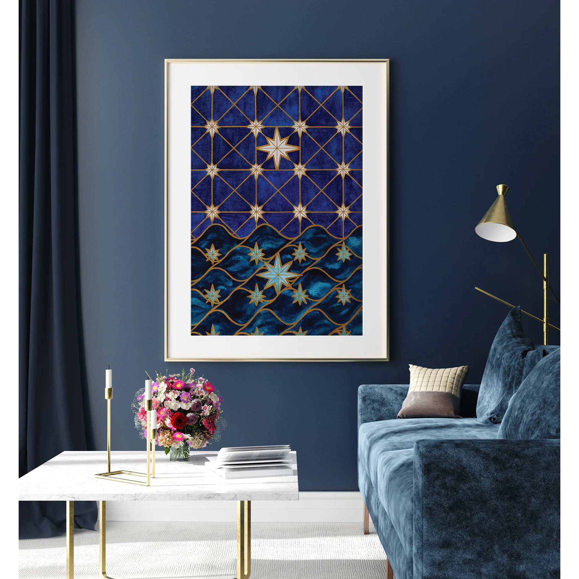 Mary Star of the Sea Stained Glass Painting Print - 16" x 20"