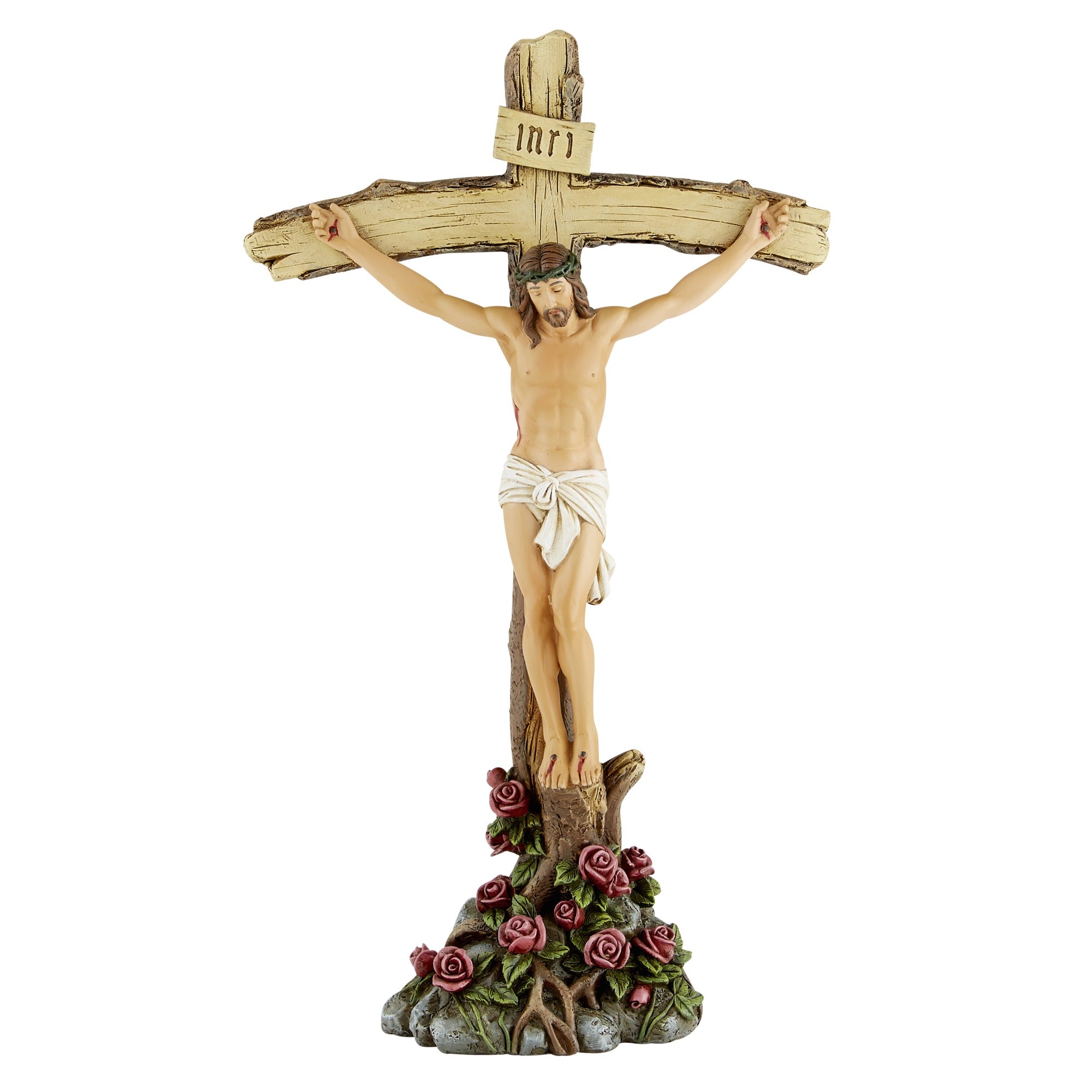 Standing Crucifix With Roses, 11" | The Catholic Company®