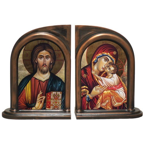 Icon Jesus and Mary Bookends | The Catholic Company®