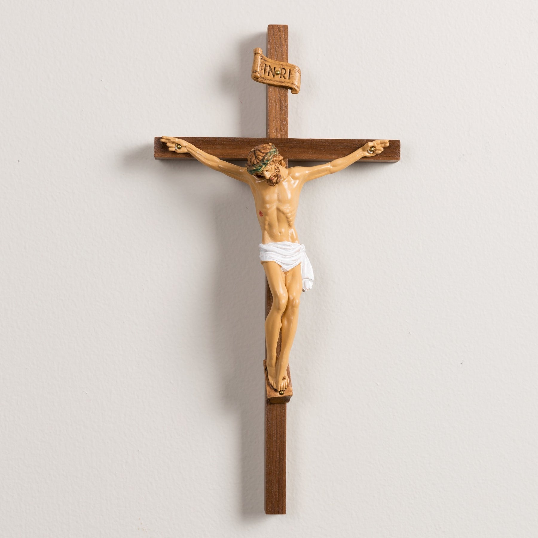 Walnut-Italian Corpus Crucifix - 12" | The Catholic Company®