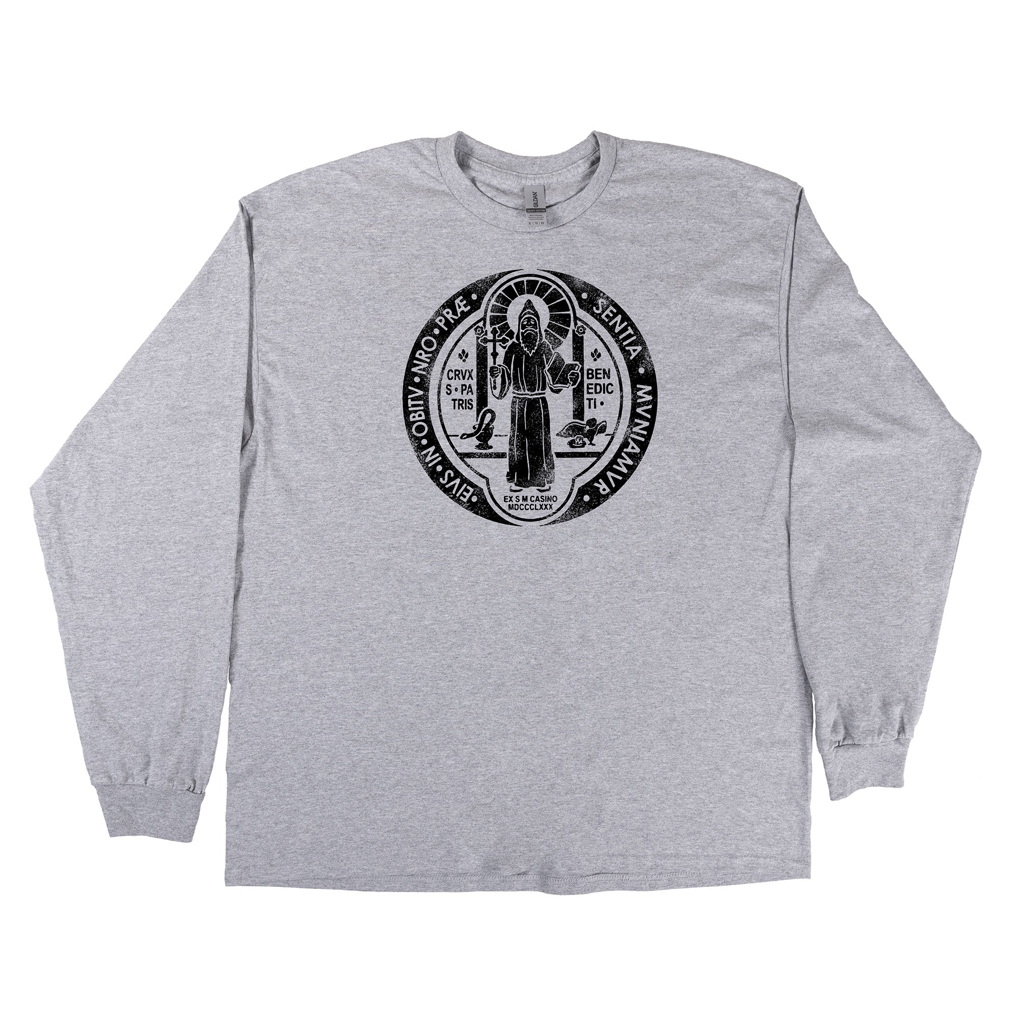 St. Benedict Grey Long Sleeve | The Catholic Company®