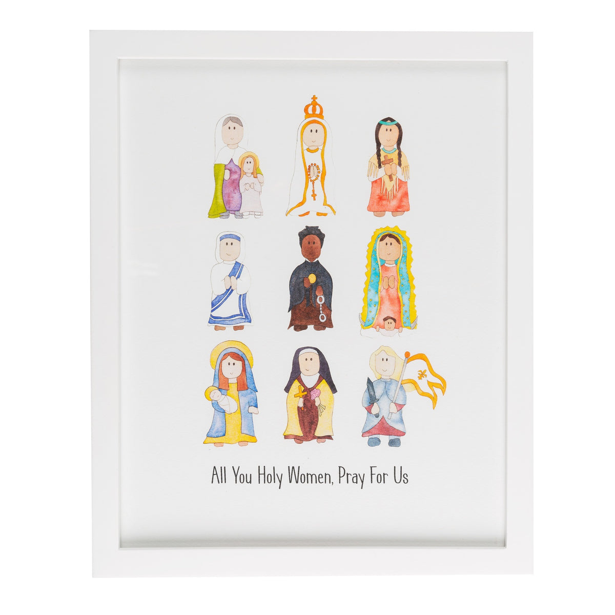 Female Jr Saints White Framed Art Print - 8x10" | The Catholic Company®