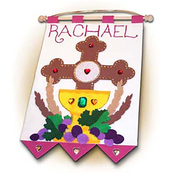 First Communion Banner Kit - Blue or Pink | The Catholic Company®