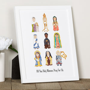 Female Jr Saints White Framed Art Print - 8x10" | The Catholic Company®