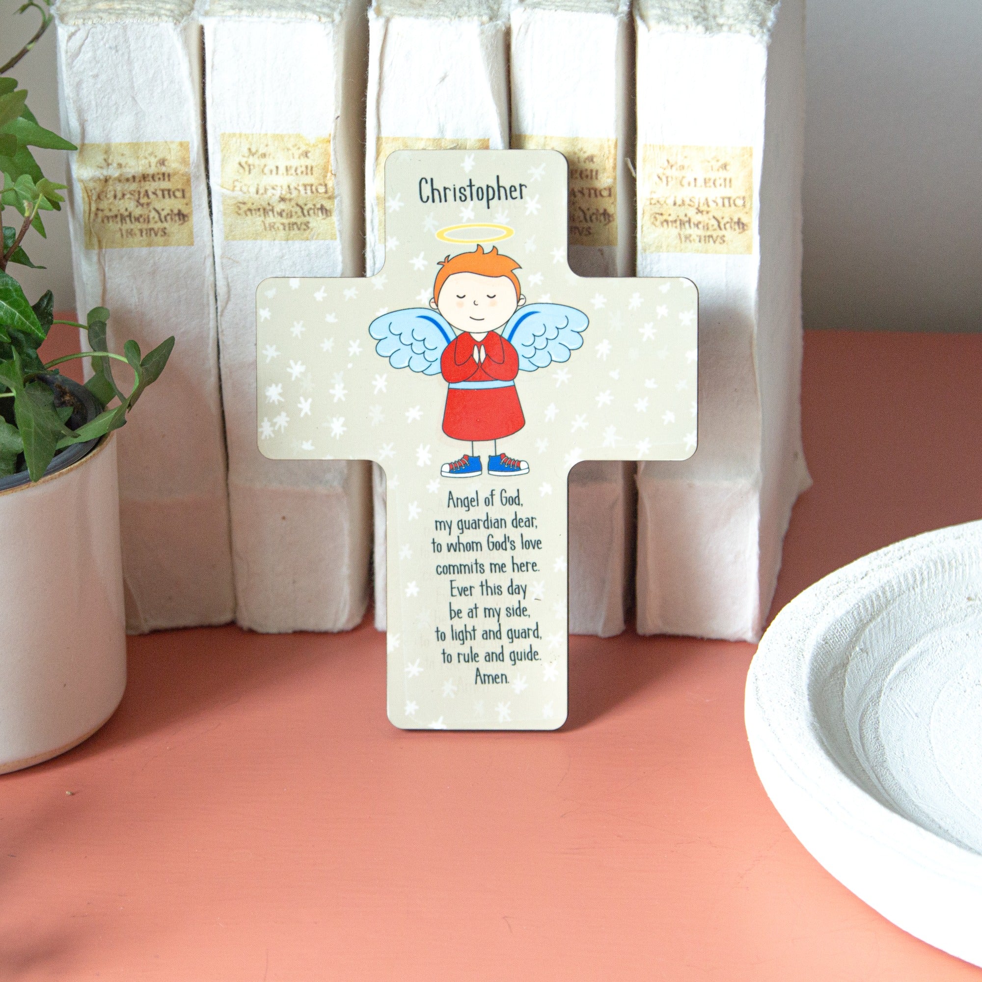 Personalized Guardian Angel Cross | The Catholic Company®