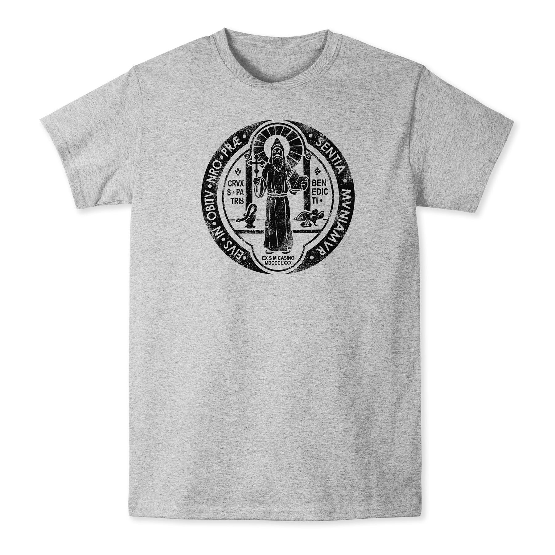 St. Benedict Grey T-Shirt | The Catholic Company®