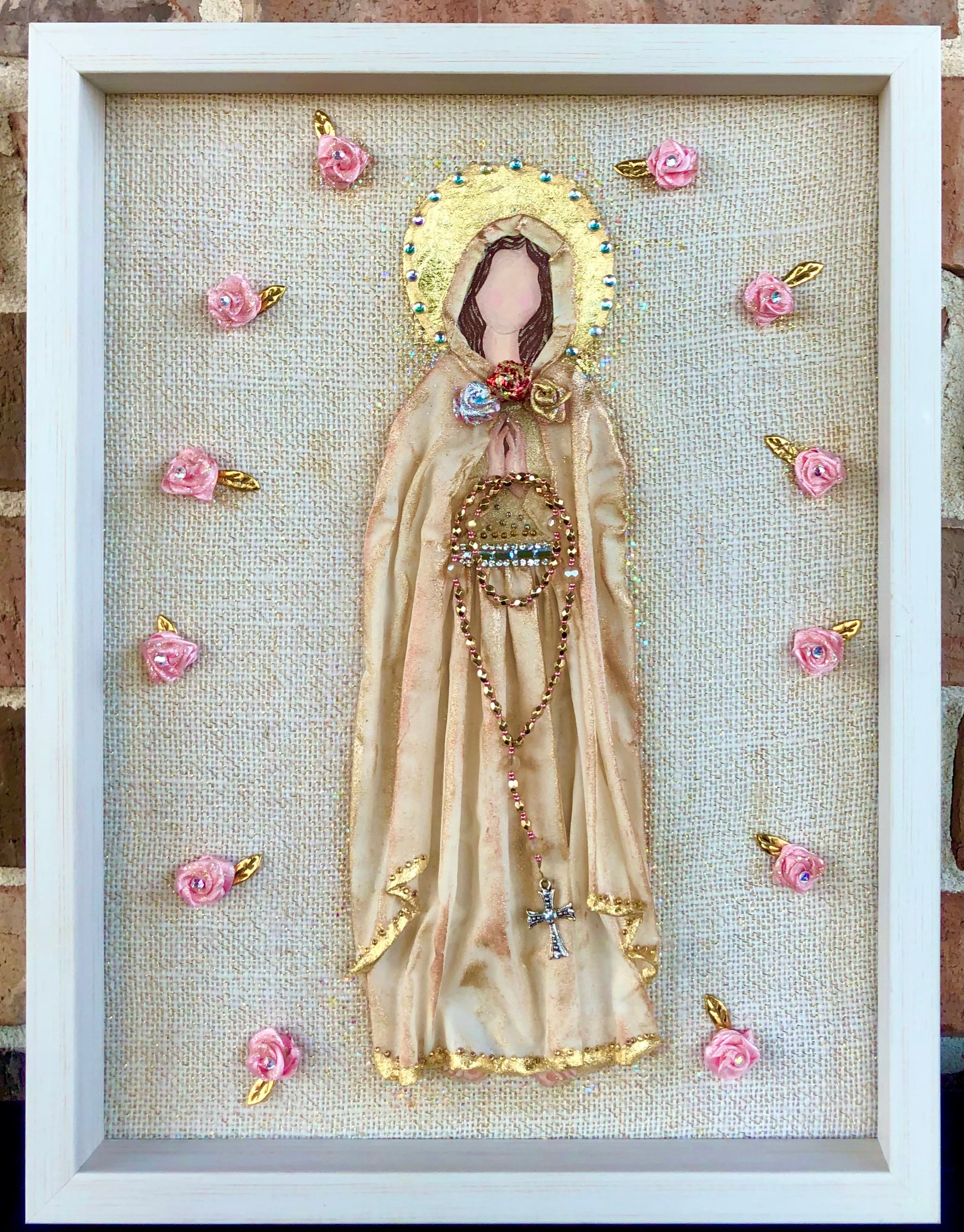 Mary Mystical Rose Handcrafted Framed Art - Multiple Sizes