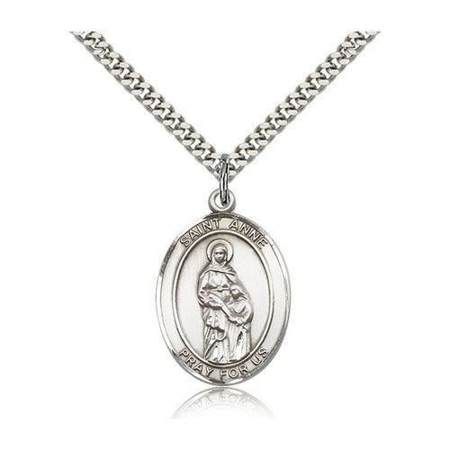 St. Anne Pendant with Chain, Bliss, Sterling Silver | The Catholic Company®