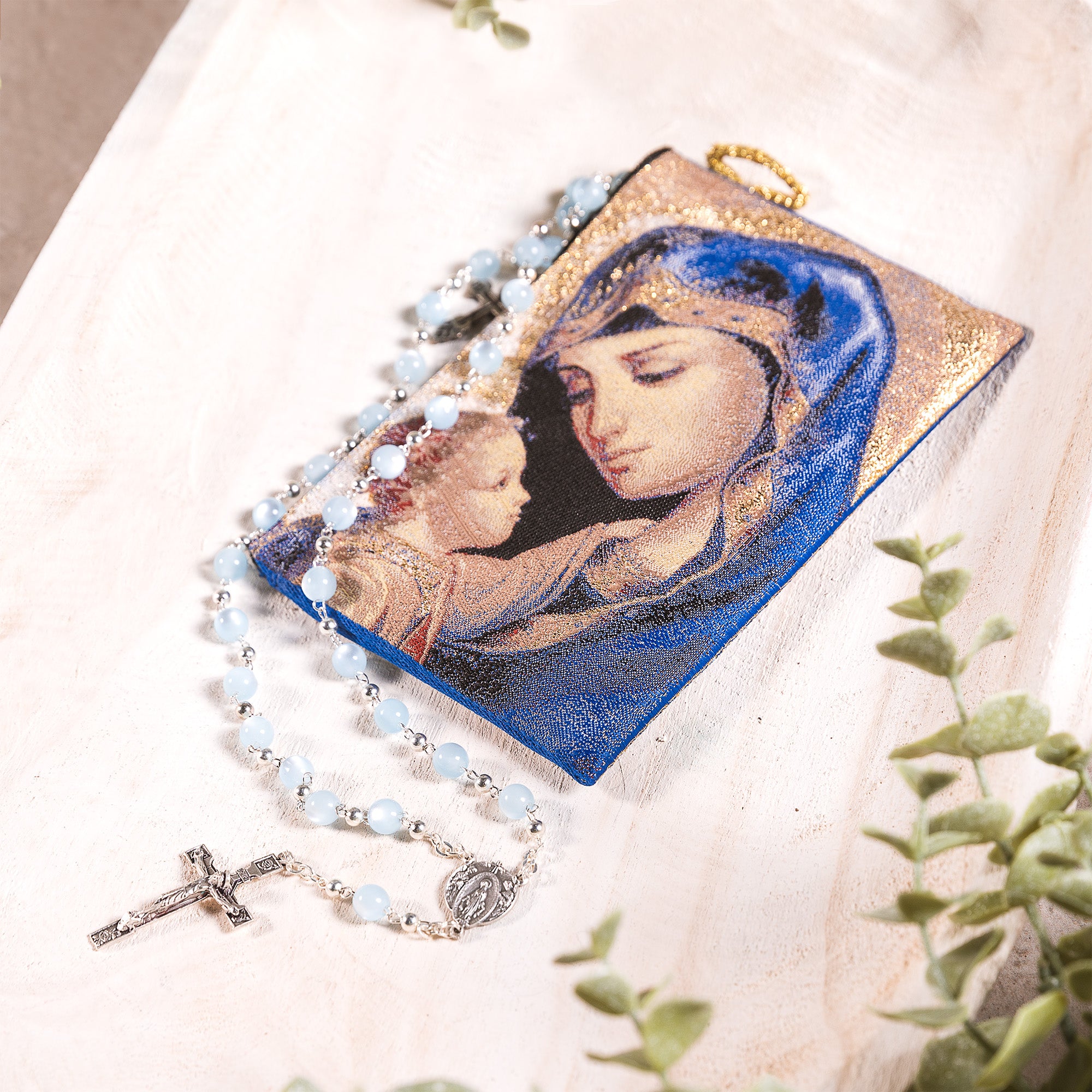 Immaculate Conception Chaplet & Madonna Child Rosary Icon Pouch (2 Gif