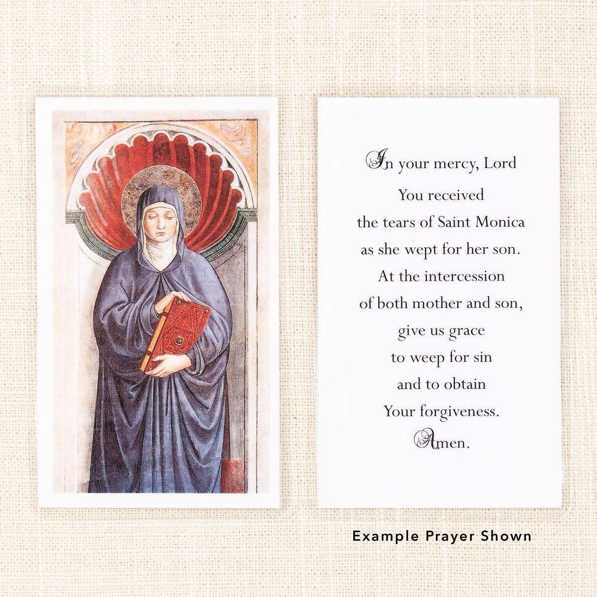 Laminated St. Monica Fresco Personalized Prayer Cards | The Catholic ...