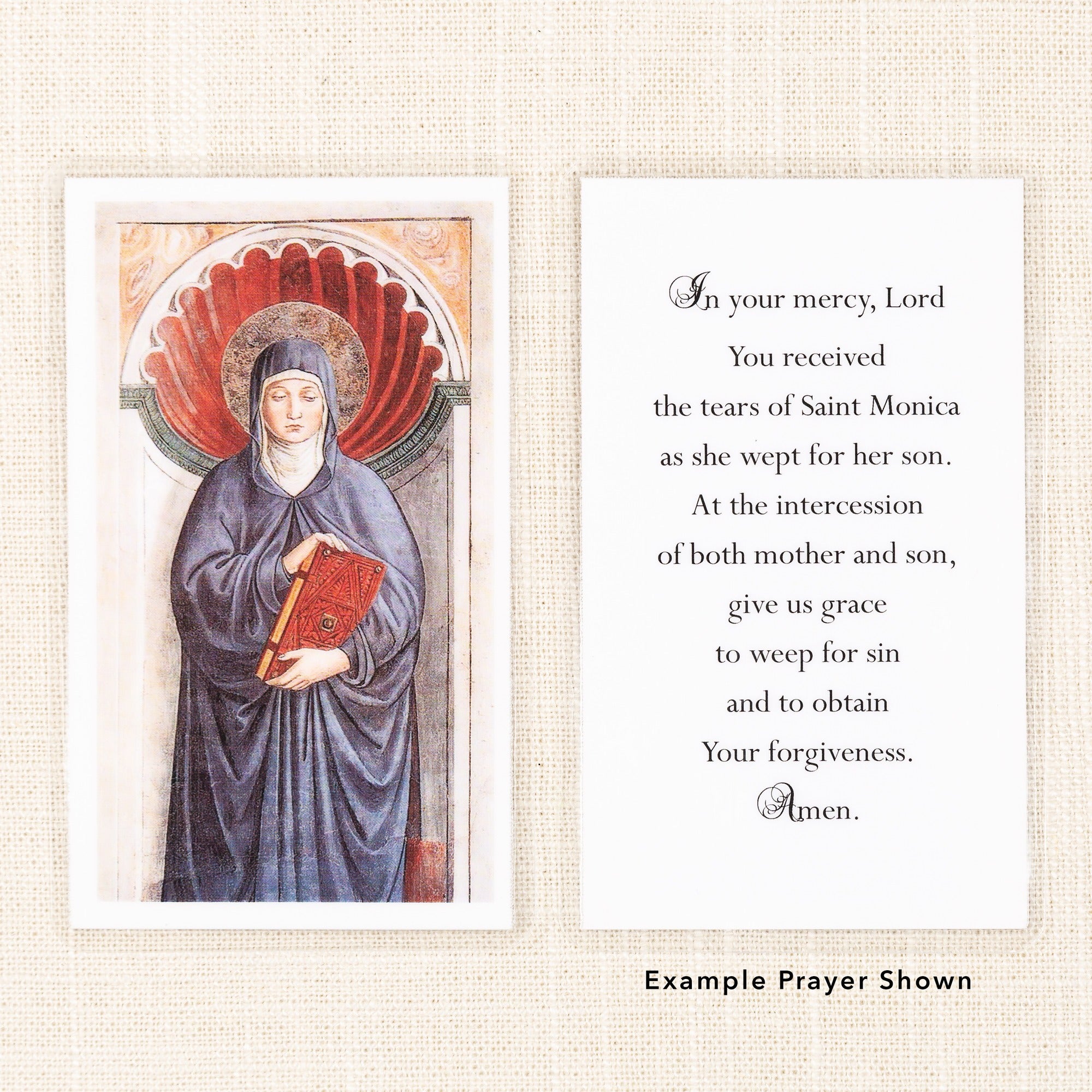 Laminated St. Monica Fresco Personalized Prayer Cards | The Catholic ...