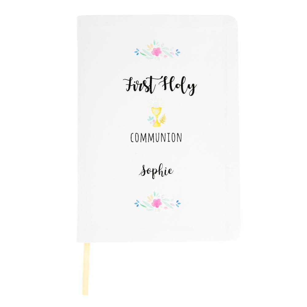 Personalized First Communion Girl's Watercolor Bible