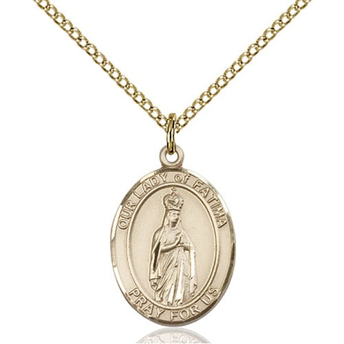 14k Gold Filled Our Lady of Fatima Pendant w/ Chain | The Catholic Company®