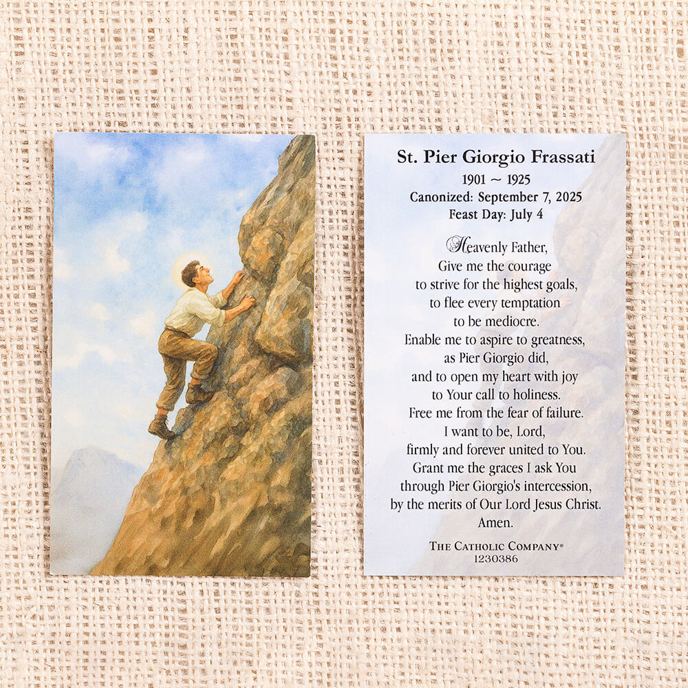 St. Pier Giorgio Frassati Watercolor Prayer Card | The Catholic Company®