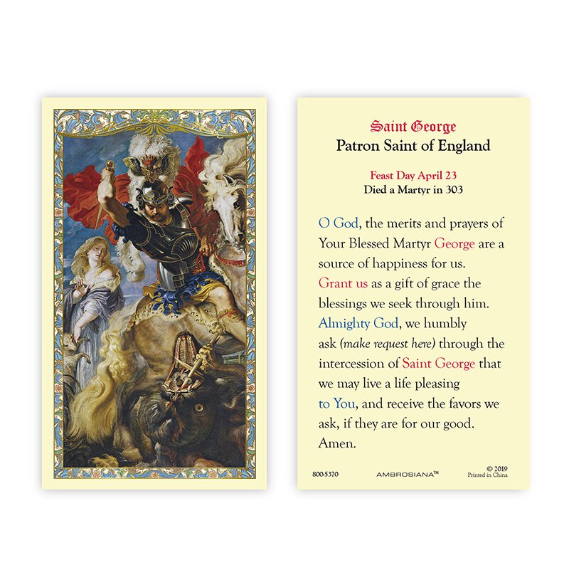 St. George Laminated Prayer Card | The Catholic Company®