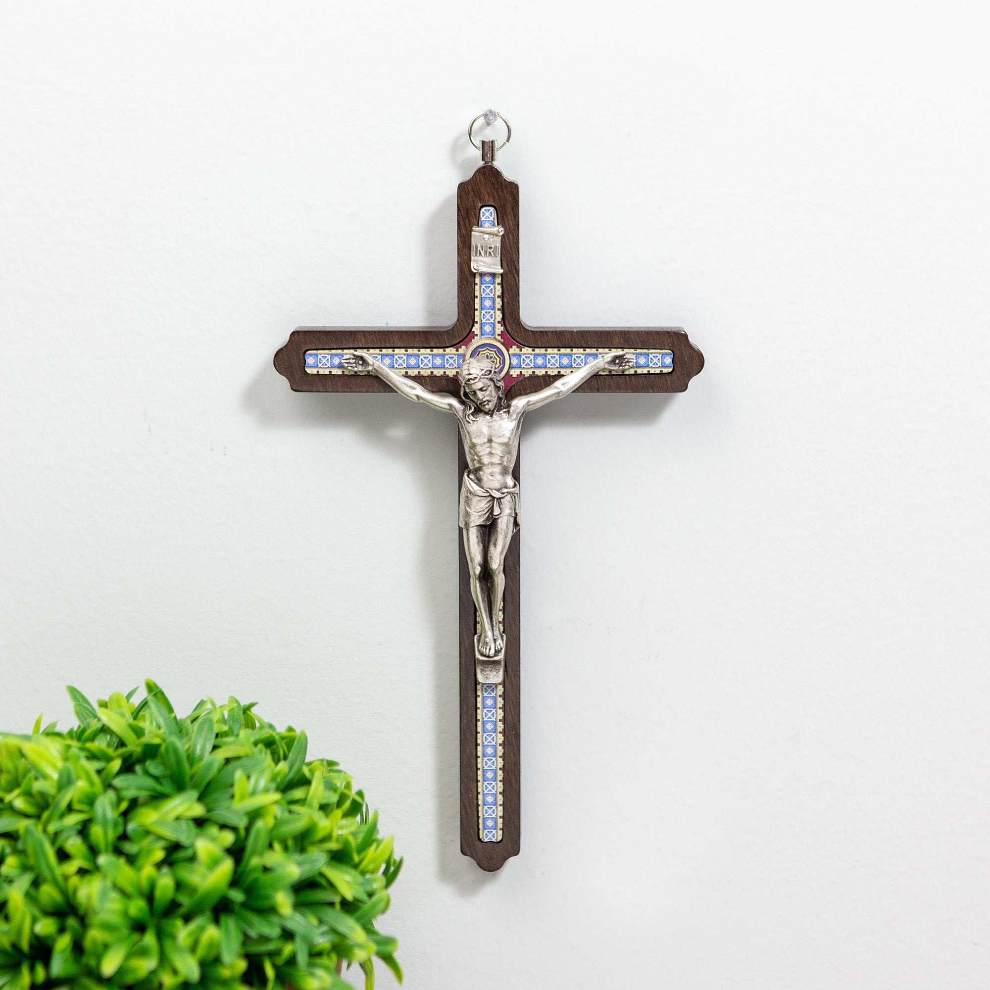 Wood Crucifix with Decorative Pattern | The Catholic Company®