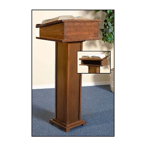Lectern With Shelf-Walnut Finish | The Catholic Company®