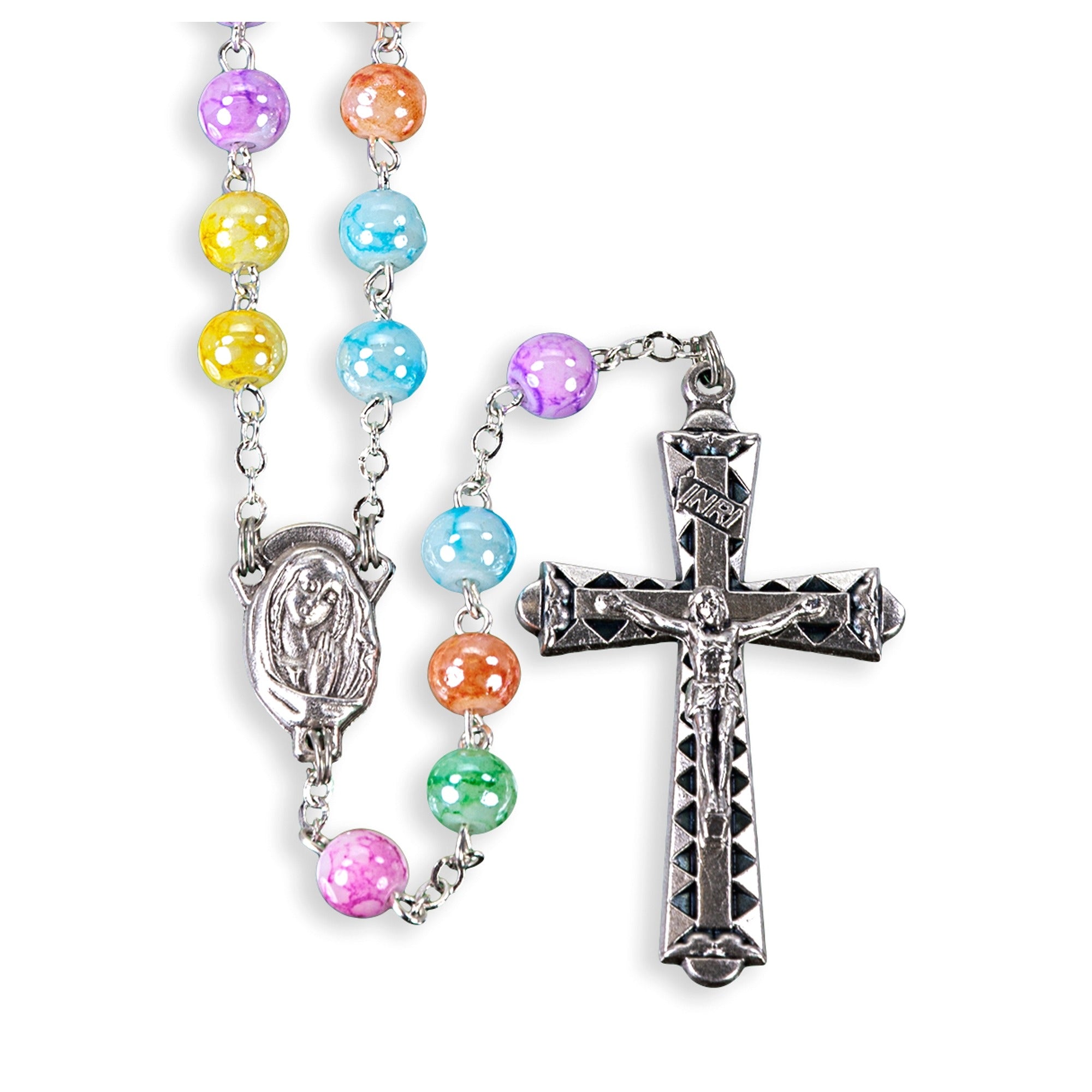 Pastel Multicolor Marbelized Rosary | The Catholic Company®