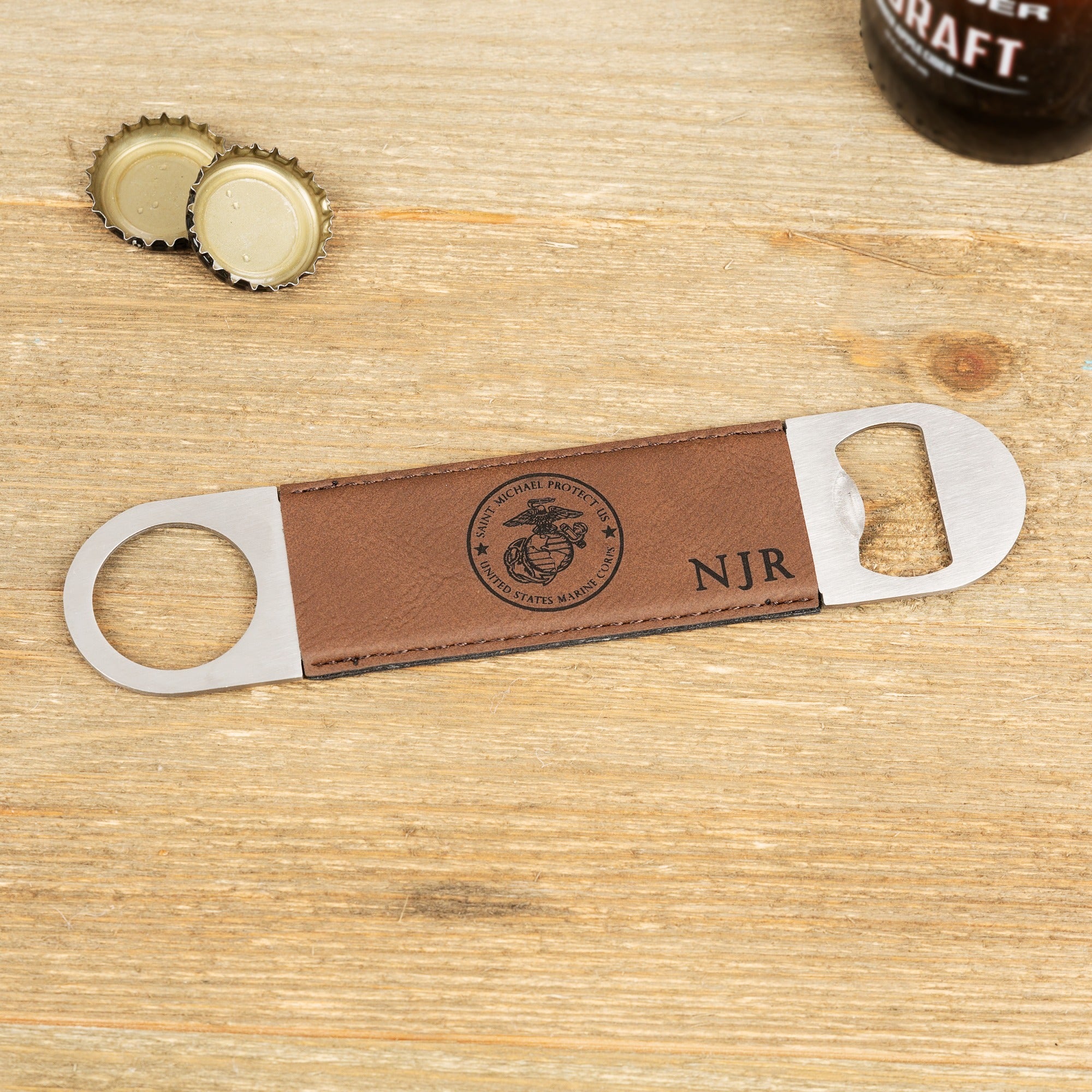 Personalized St. Michael Marine Corps Bottle Opener | The Catholic Company®