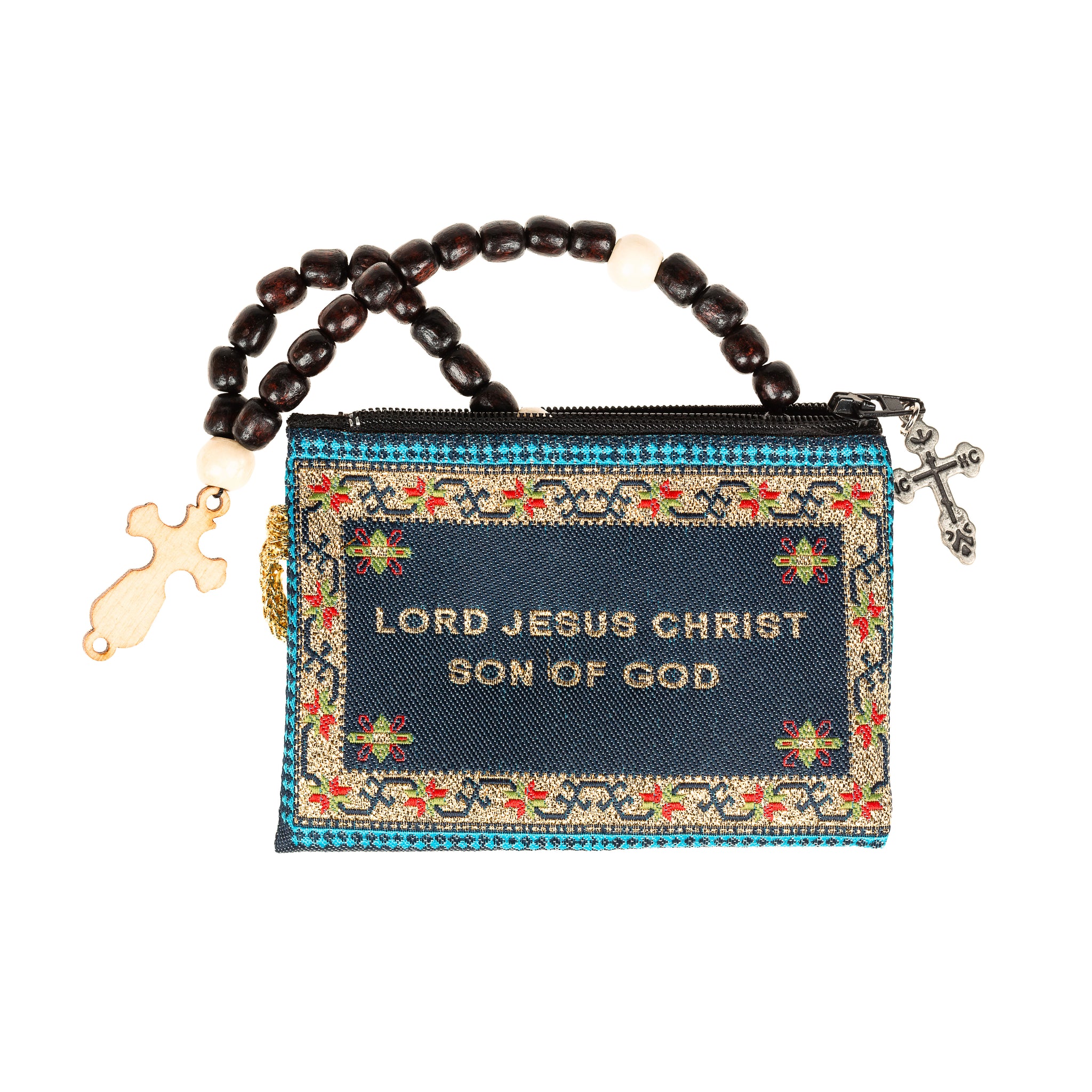 Jesus Prayer Pouch & Wooden Prayer Beads-30 Knot | The Catholic Company®