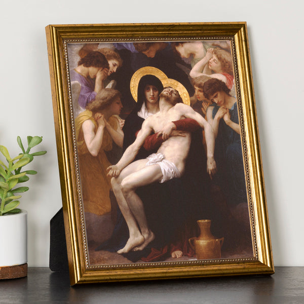 Pieta Antique Gold Framed Print - 8" x 10" | The Catholic Company®
